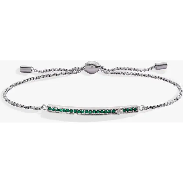 ALEX AND ANI May Everyday Birthstone Pave Bolo Bracelet - Silver