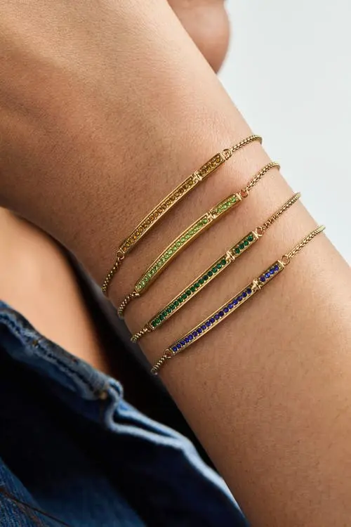 ALEX AND ANI May Everyday Birthstone Pave Bolo Bracelet - Silver