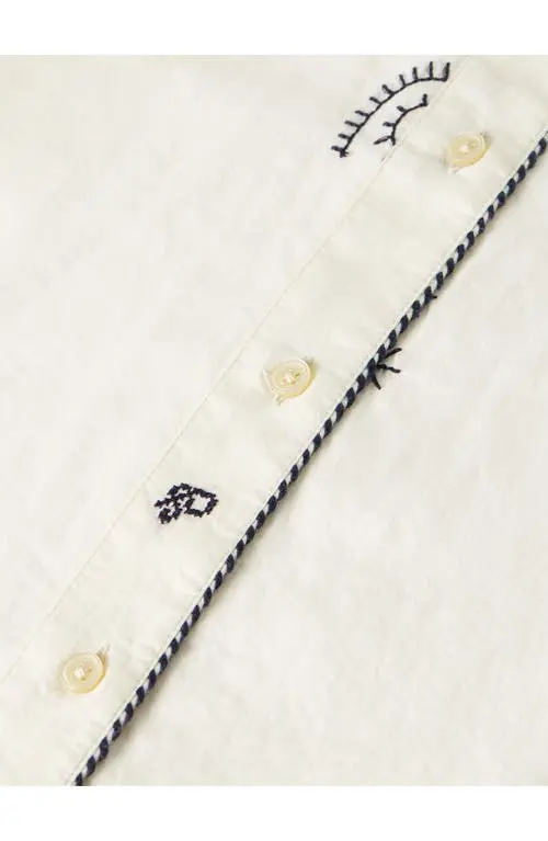 Scotch & Soda Embroidered Relaxed Fit Cotton Shirt