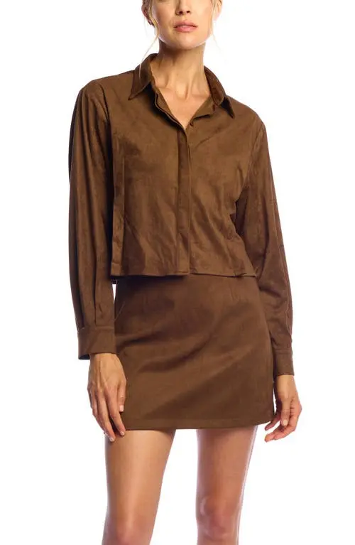 LBLC THE LABEL Brett Faux Suede Mini Skirt