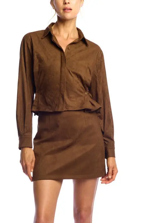 LBLC THE LABEL Brett Faux Suede Mini Skirt