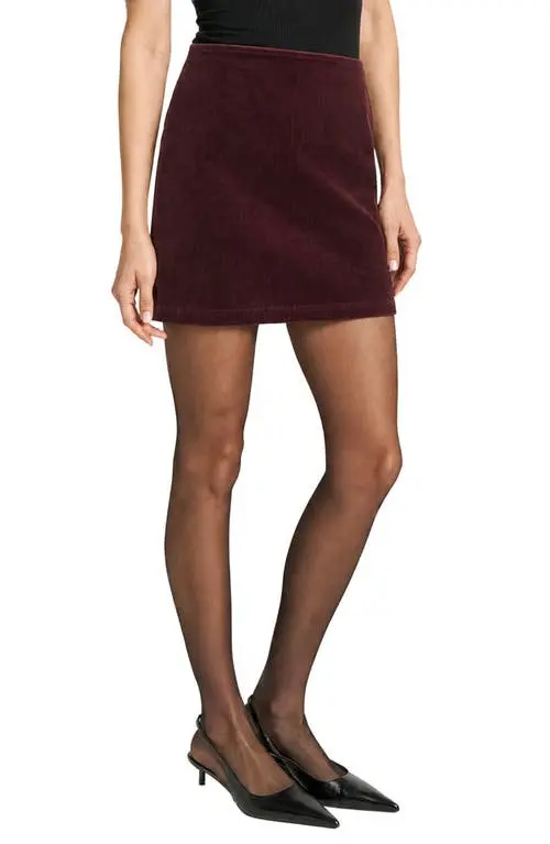 Matty M. Pearl A-line Corduroy Miniskirt - Fig