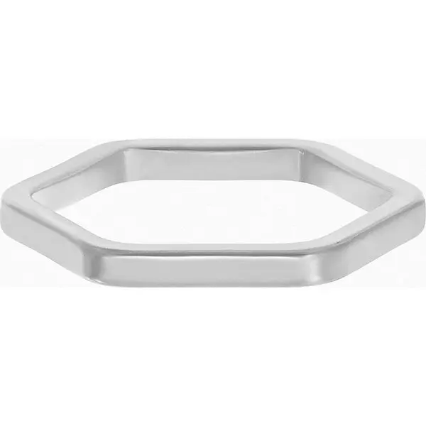 BEARFRUIT JEWELRY Onda Thin Hexagon Ring Dainty Geometric Minimalist Jewelry - Silver