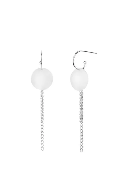 BEARFRUIT JEWELRY Heidi Freshwater Pearl Drop Earrings Plated Statement - Silver