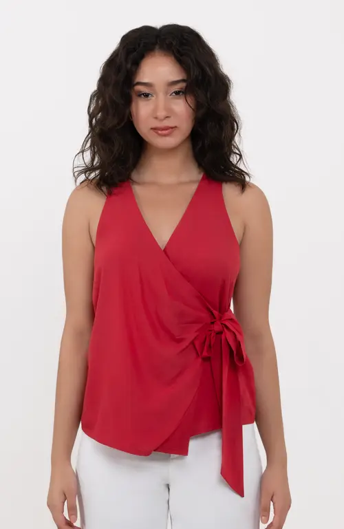AAM THE LABEL The Wrap Top - Cherry