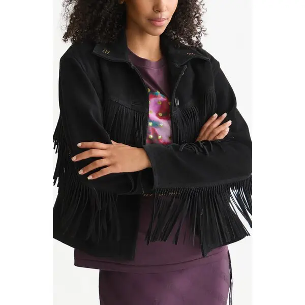 Scotch & Soda Fringe Suede Jacket