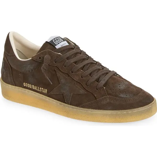 GOLDEN GOOSE Ballstar Suede Sneaker - Brown