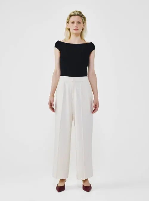 A.SHIMUS Wide Leg Pants With Elastic Waistband