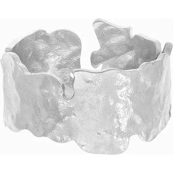 BEARFRUIT JEWELRY Ember Irregular Resin Art Ring Adjustable Modern Statement Jewelry - Silver
