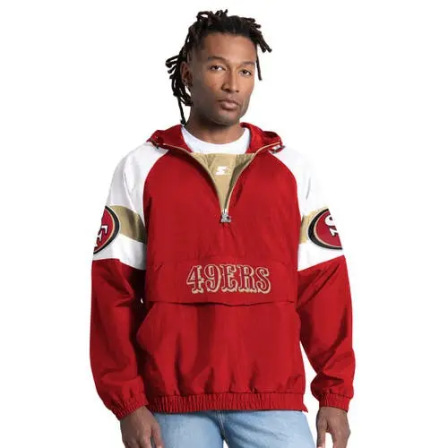 STARTER San Francisco 49ers Street Cut Half-zip Jacket