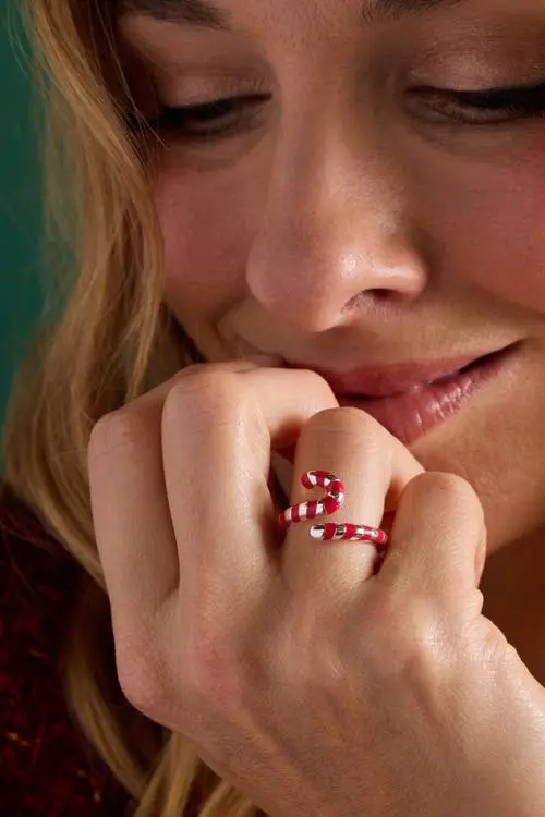 ALEX AND ANI Candy Cane Wrap Ring