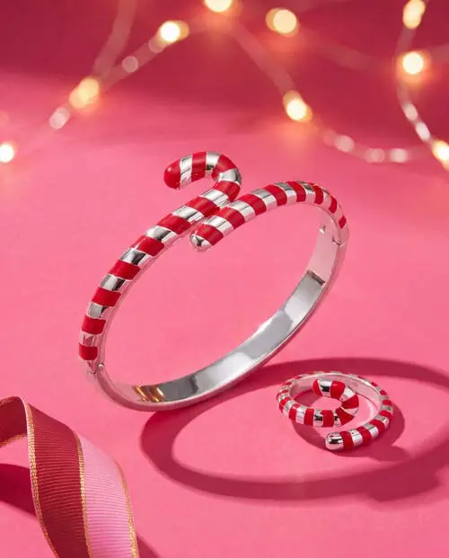 ALEX AND ANI Candy Cane Wrap Ring
