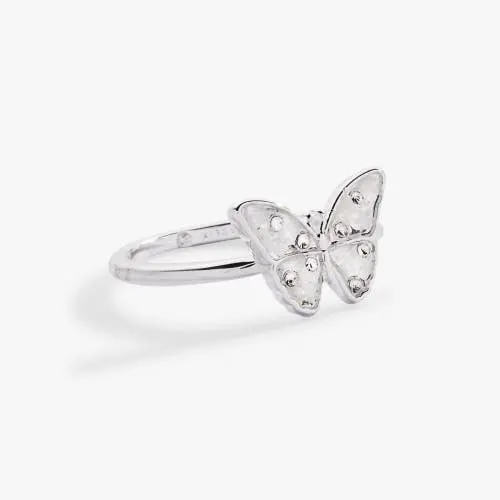 ALEX AND ANI Glass Butterfly Statement Ring