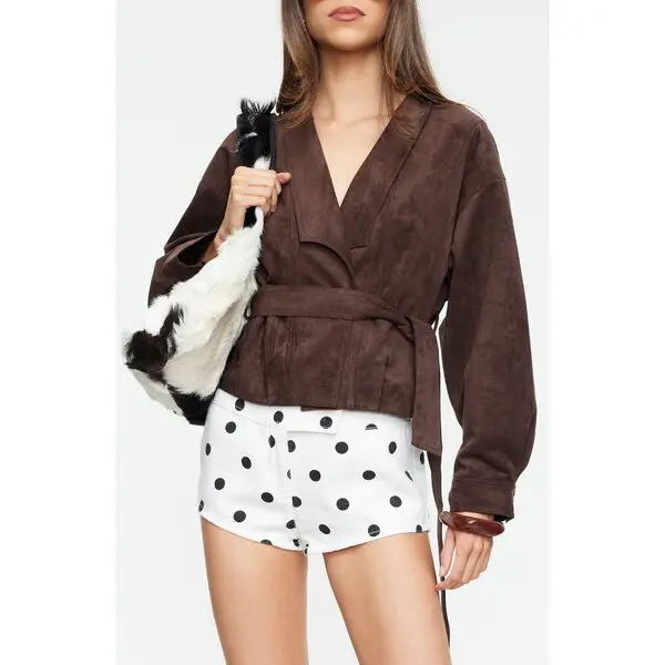 Lioness Ritz Faux Suede Jacket - Truffle