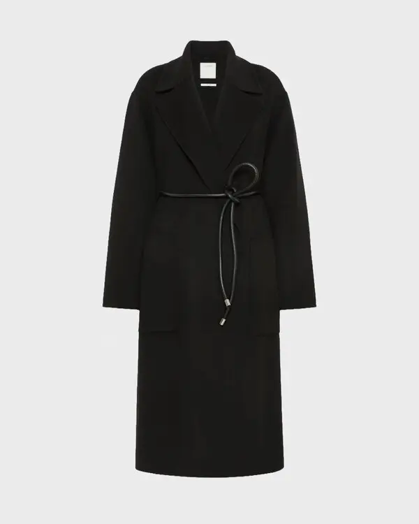 Sportmax Coat Oversized Double Wool - Black
