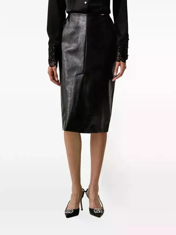 FRACOMINA Crinkled-finish Midi Pencil Skirt