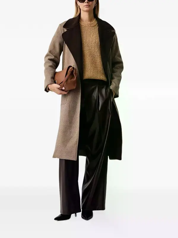 FRACOMINA Herringbone Belted Coat