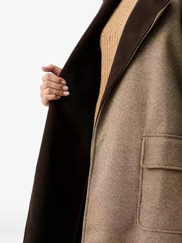 FRACOMINA Herringbone Belted Coat