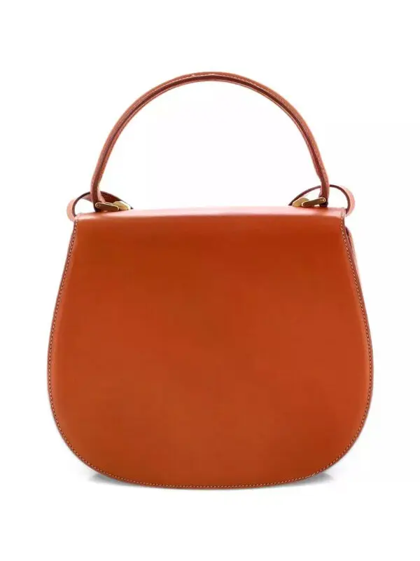 Gucci Lock Ring Vintage Horsebit Convertible Top Handle Bag Satchel - Brown
