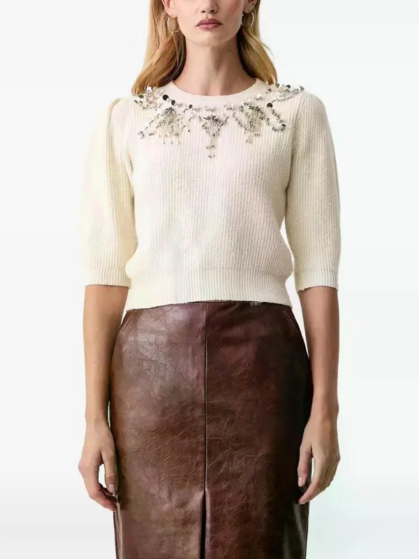 FRACOMINA Sequin-embellished Cropped Sweater