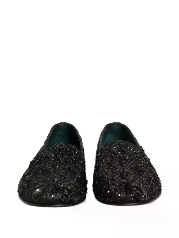 Dolce & Gabbana Bead-embellished Velvet Loafers