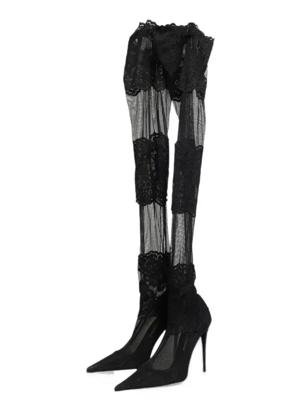 Dolce & Gabbana Lace-panel Over-the-knee Boots