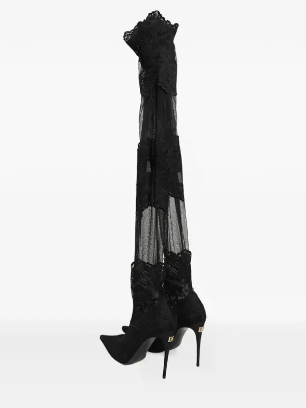 Dolce & Gabbana Lace-panel Over-the-knee Boots