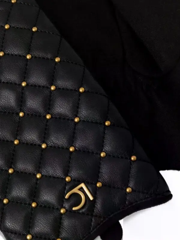 Lola Casademunt Quilted Stud-embellished Gloves - Black