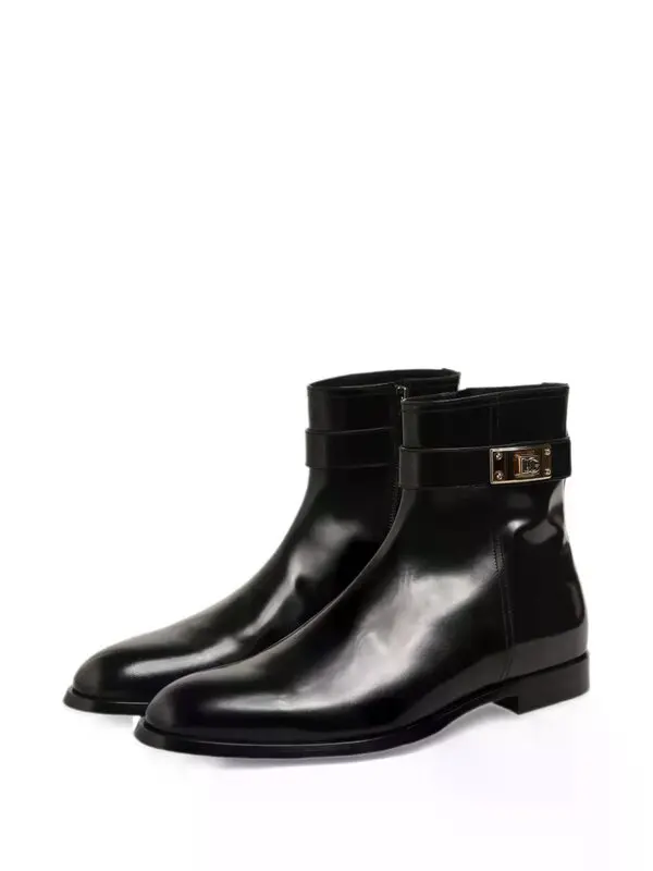 Dolce & Gabbana Buckle-strap Ankle Boots - Black
