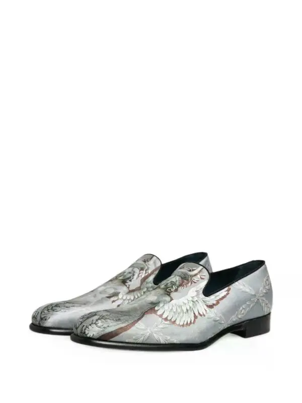 Dolce & Gabbana Baroque Angel Velvet Loafers