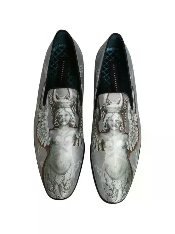 Dolce & Gabbana Baroque Angel Velvet Loafers
