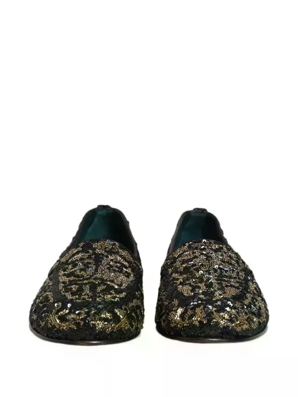 Dolce & Gabbana Sequin-embellished Bead-embroidered Loafers