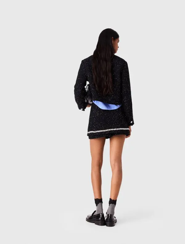 Maje Short Sequin Tweed Jacket