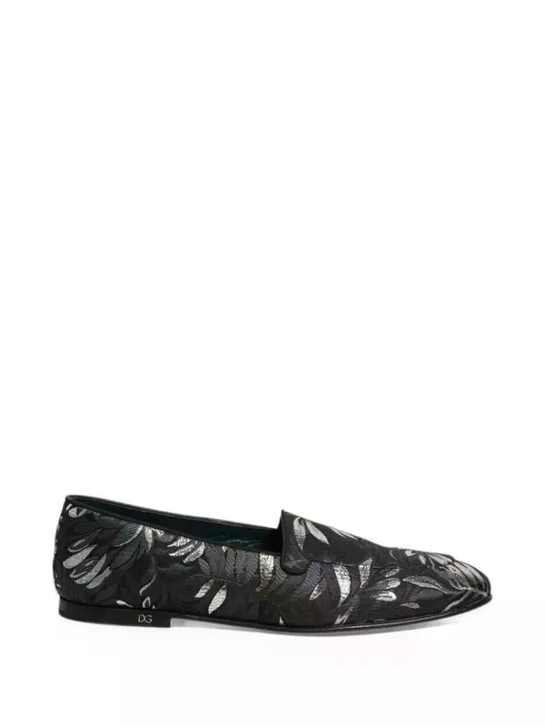 Dolce & Gabbana Leaf-embroidered Loafers