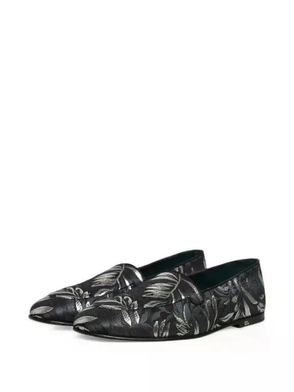 Dolce & Gabbana Leaf-embroidered Loafers