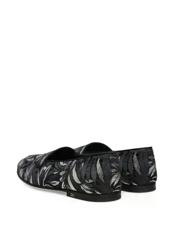 Dolce & Gabbana Leaf-embroidered Loafers