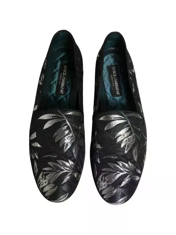Dolce & Gabbana Leaf-embroidered Loafers