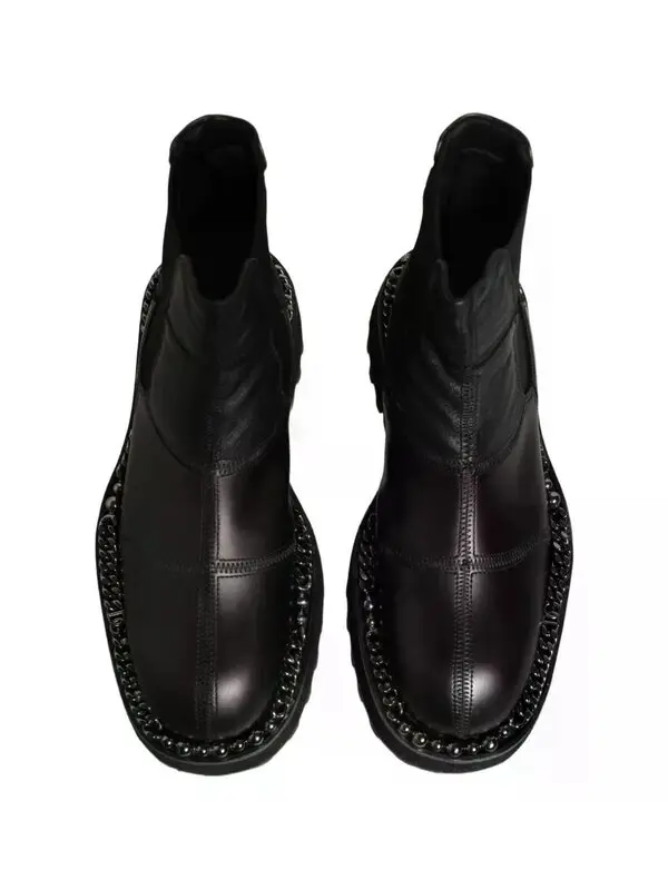 Dolce & Gabbana Leather Panelled Chelsea Boots
