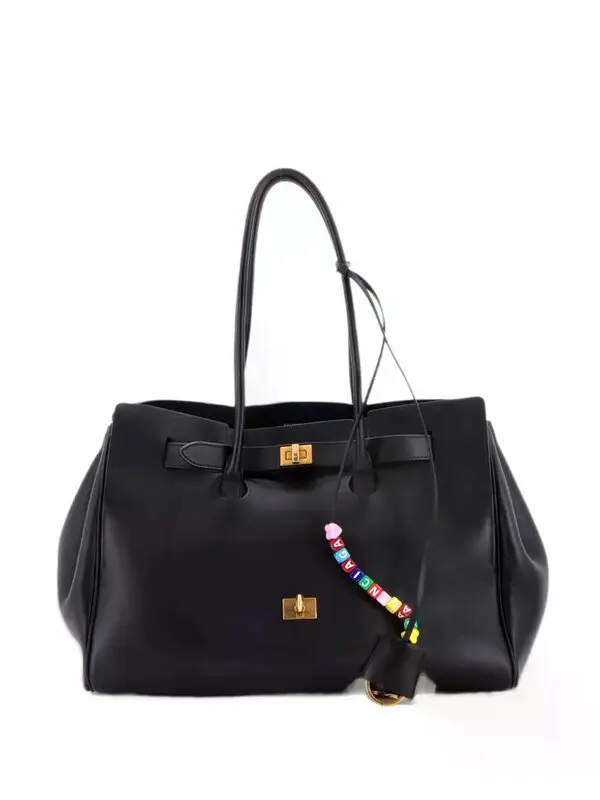 Balenciaga Bel Air Carry All Bag Leather Medium Tote Bag - Black