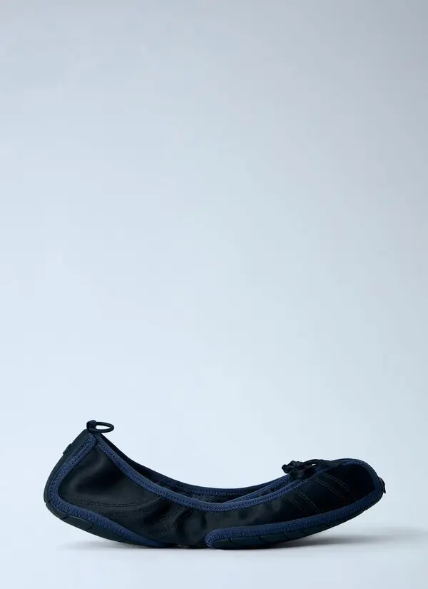 Balenciaga Elasticated Ballet Flats - Navy