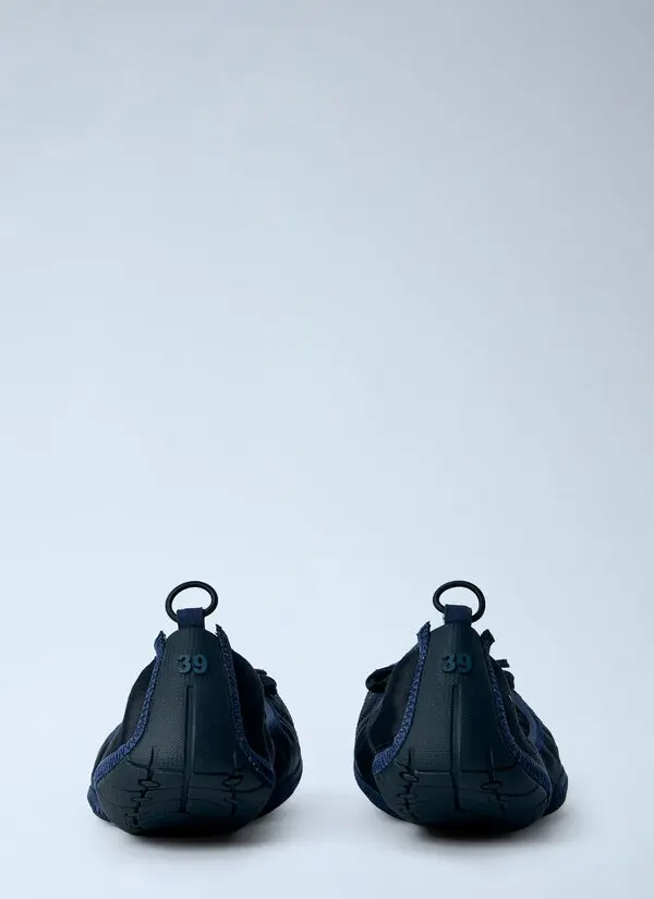 Balenciaga Elasticated Ballet Flats - Navy