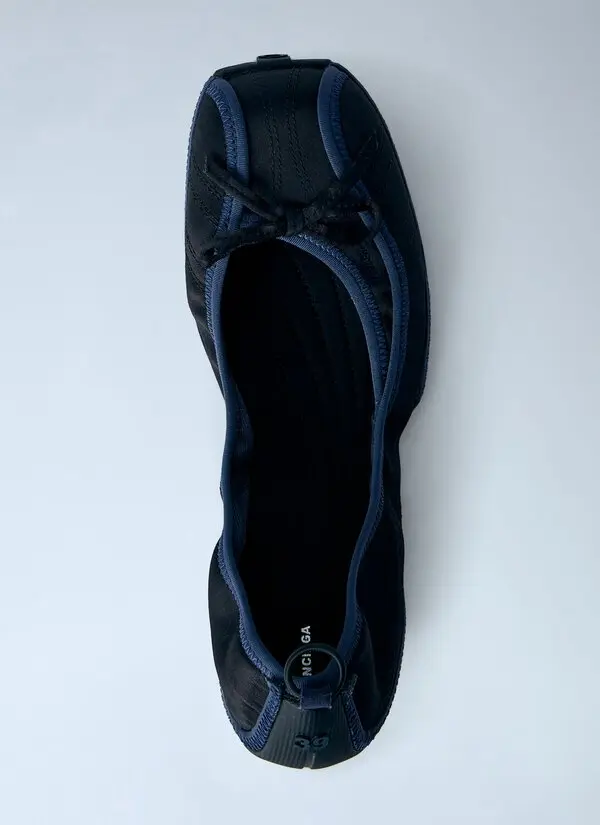 Balenciaga Elasticated Ballet Flats - Navy