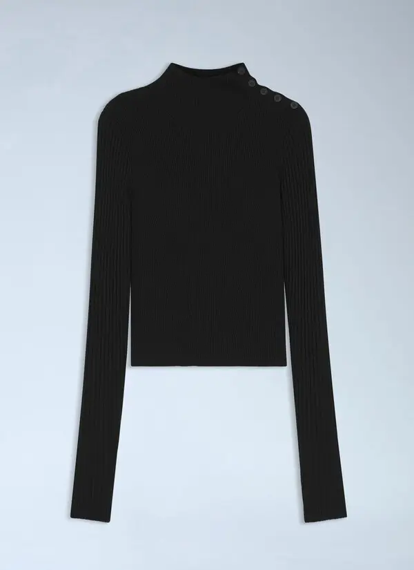 HUGO X ENTIRE STUDIOS Ribbed Knit Sweater With Button Detail