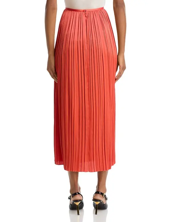 Cinq À Sept Esme Satin Delaine Pleated Midi Skirt