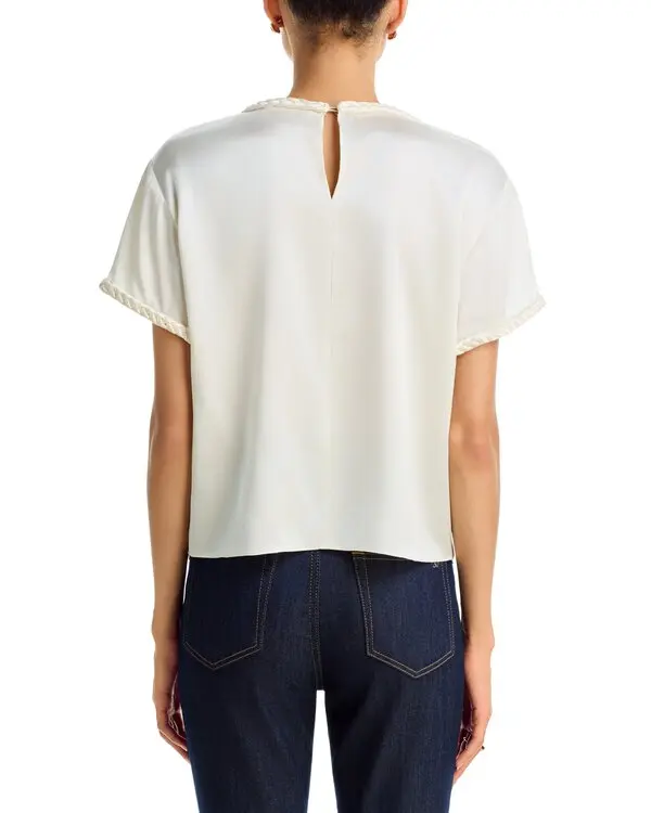 Cinq À Sept Satin Braided Trim Tee