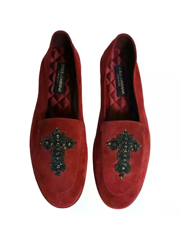 Dolce & Gabbana Embellished Suede Loafers