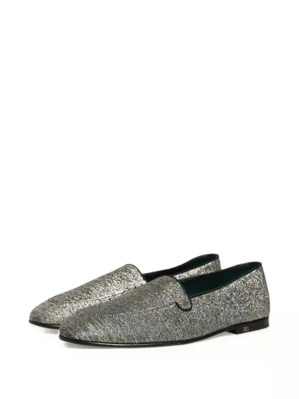 Dolce & Gabbana Glitter-effect Dg Logo Loafers