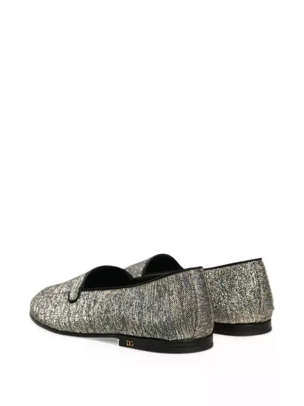 Dolce & Gabbana Glitter-effect Dg Logo Loafers
