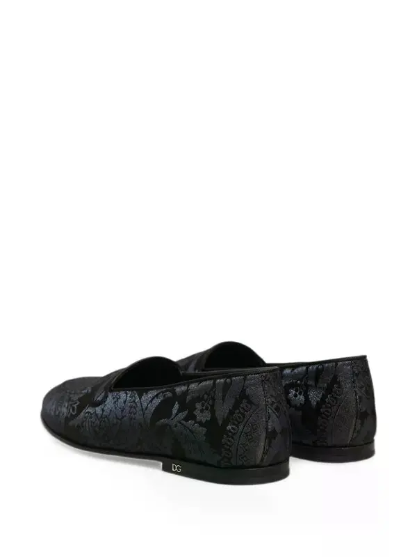 Dolce & Gabbana Jacquard Leather Loafers