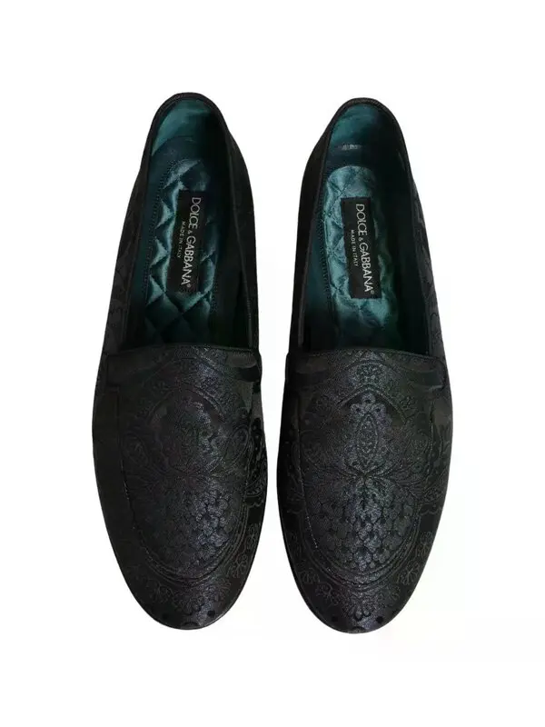Dolce & Gabbana Jacquard Leather Loafers
